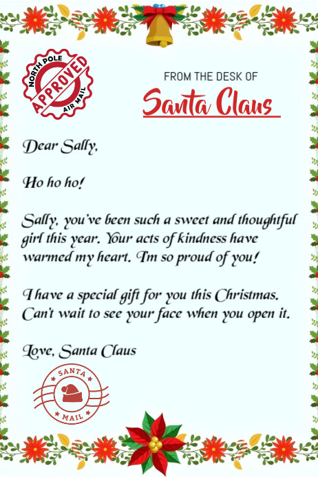 Copy of White Joyful Santa Claus Letter Poster | PosterMyWall