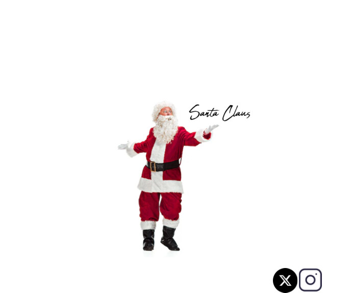 Copy of White Joyful Santa Claus Medium Rectangle | PosterMyWall