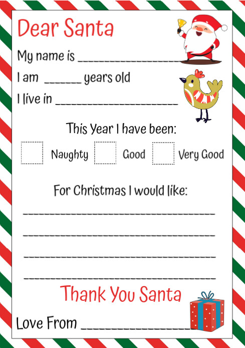 White Joyful Santa Letter template A4 | PosterMyWall