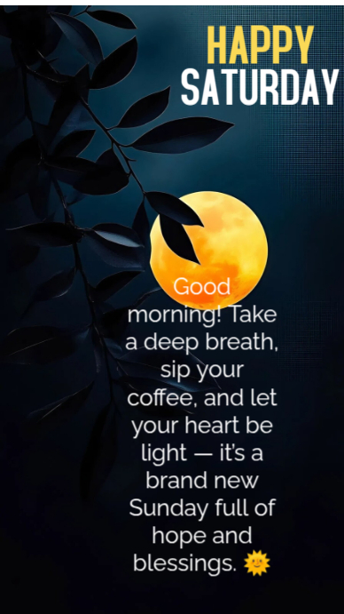 White Joyful Saturday Morning Digital Display (9:16) Template ...