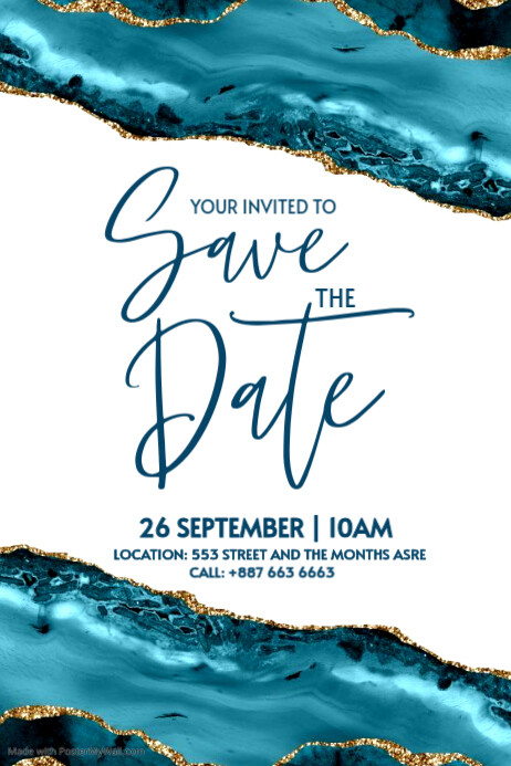 White Joyful Save The Date Poster Template | PosterMyWall