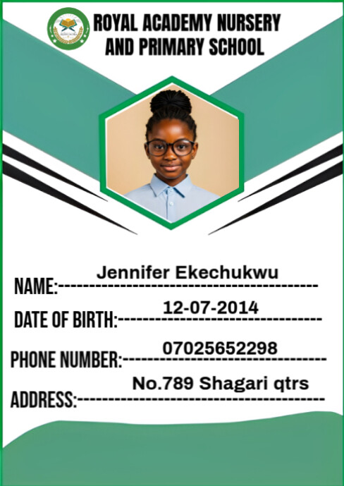 White Joyful School Identity Card A6 Template | PosterMyWall