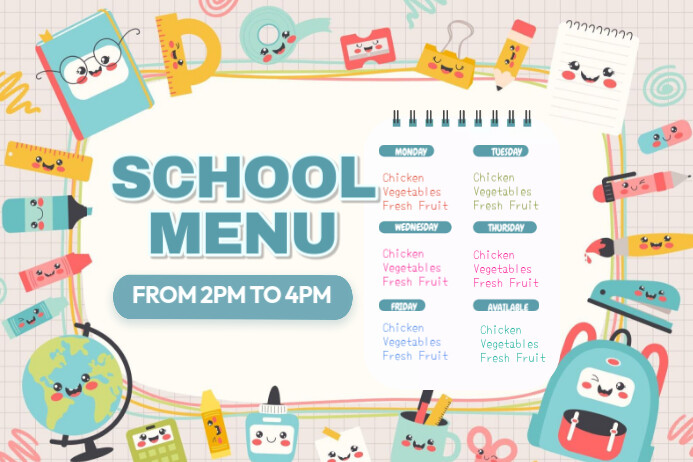 Copy of White Joyful School Menu Poster | PosterMyWall