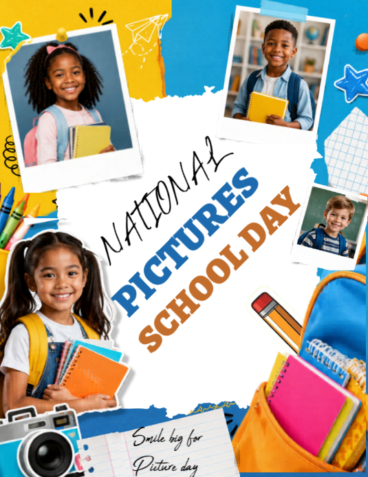 White School Picture Day Flyers Template | PosterMyWall