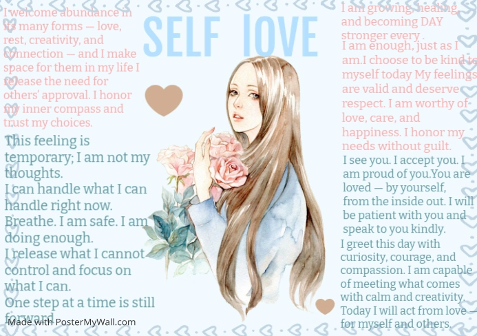White Joyful Self Love Affirmation Post Design Template Instagram Post ...