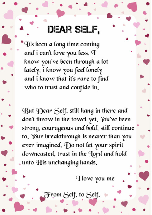 White Joyful Self Love Motivation A4 Template | PosterMyWall