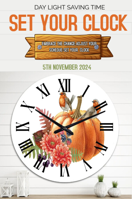 Plantilla de White Joyful Set Your Clock Poster | PosterMyWall