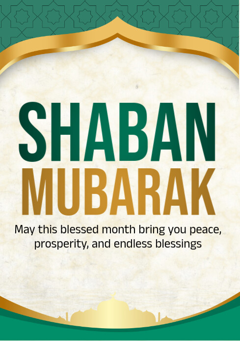 Copy of White Joyful Shaban Mubarak A4 | PosterMyWall