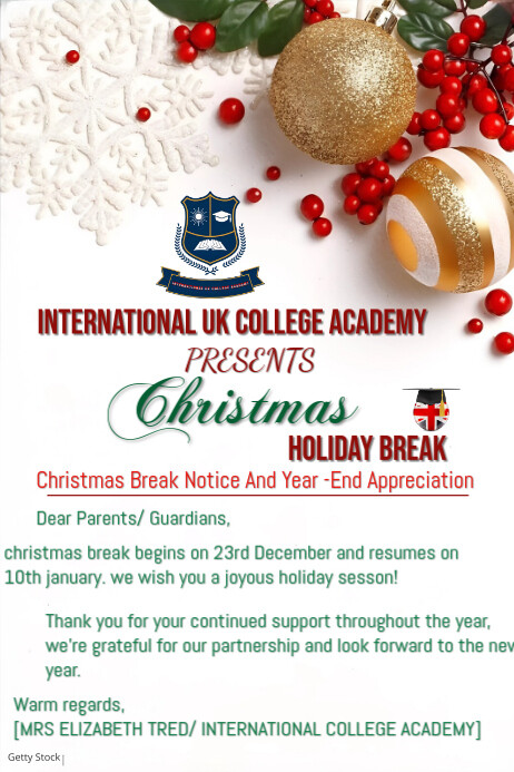 Copy of White Joyful SHCOOL Closing Schedule Poster | PosterMyWall