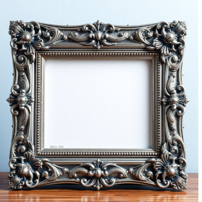 White Joyful Silver Photo Frame Instagram Post Template | PosterMyWall