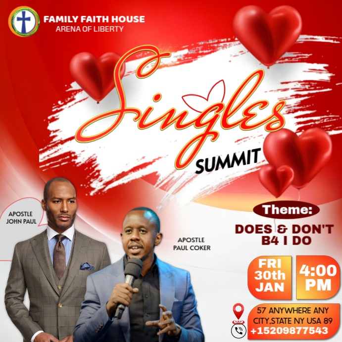 Copy of White Joyful Singles Summit Flyer Design Poster Instagram Post ...
