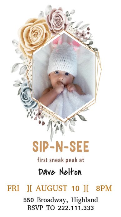 White Joyful Sip And See Instagram Story Template | PosterMyWall