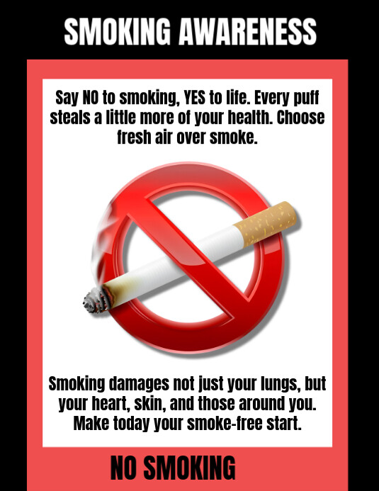 Copy of White Joyful Smoking Awareness Flyer (us Letter) | PosterMyWall