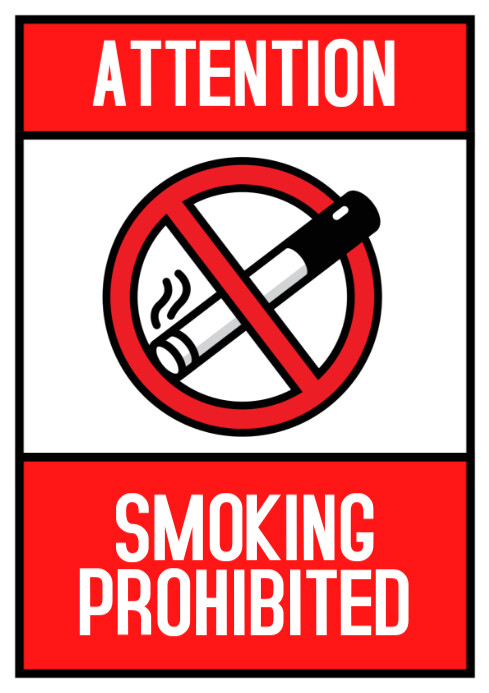 White Joyful Smoking Prohibited A2 Template | PosterMyWall