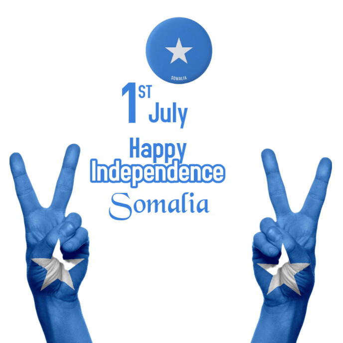 White Joyful Somalia Independence Day Album Cover Template | PosterMyWall