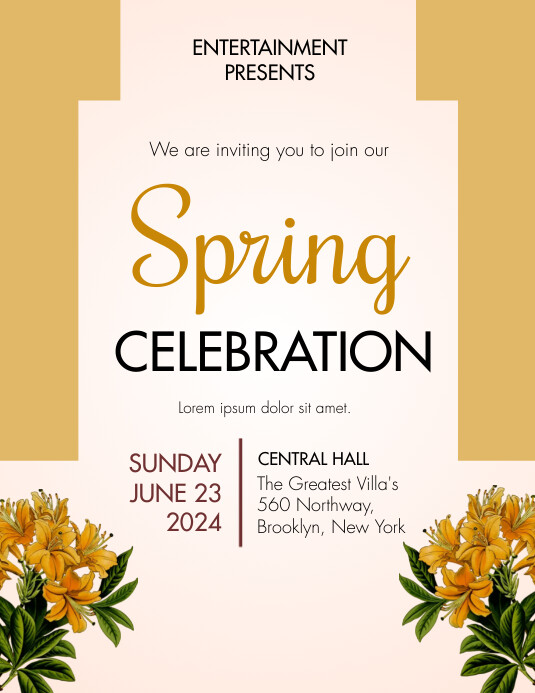White Joyful Spring Celebration Flyer (us Let Template | PosterMyWall