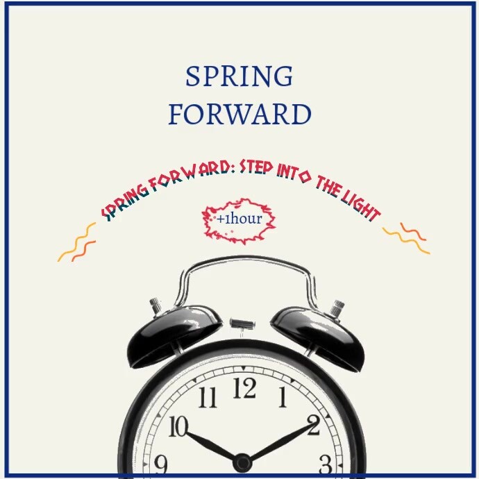 White Joyful Spring Forward Instagram Post Template | PosterMyWall