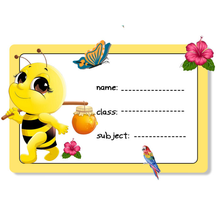 Copy of White Joyful Student Name Notebook Tag Flyer (us Letter ...