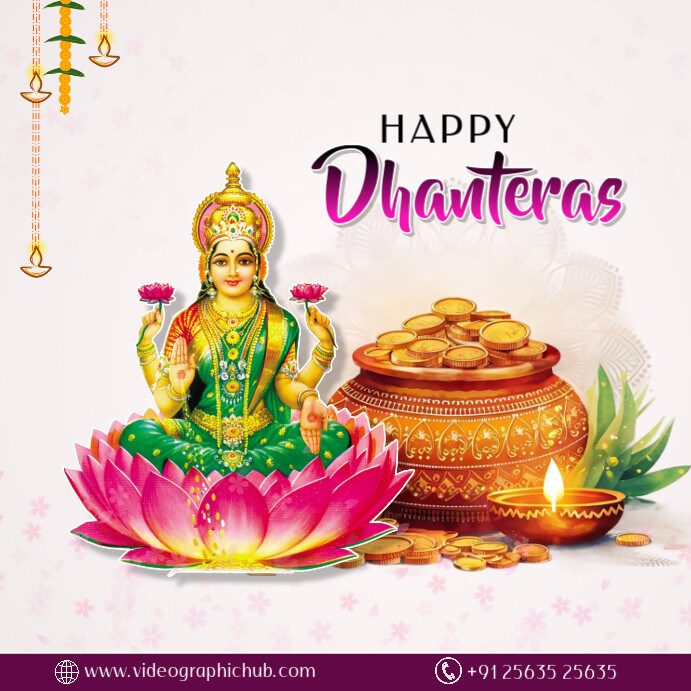 White Joyful Subh Dhanteras Instagram Post Template | PosterMyWall