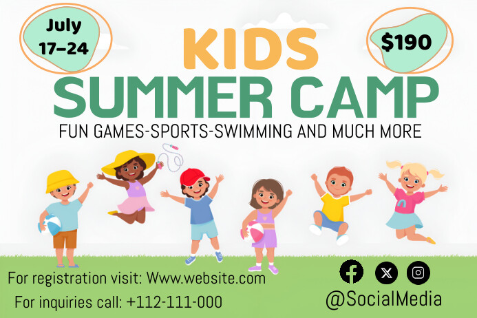 Plantilla de White Joyful Summer Camp Poster | PosterMyWall