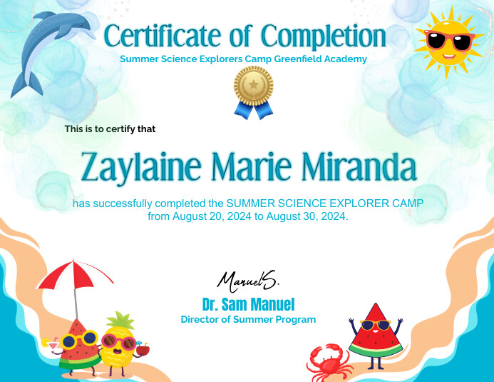 Summer Certificate Template | PosterMyWall