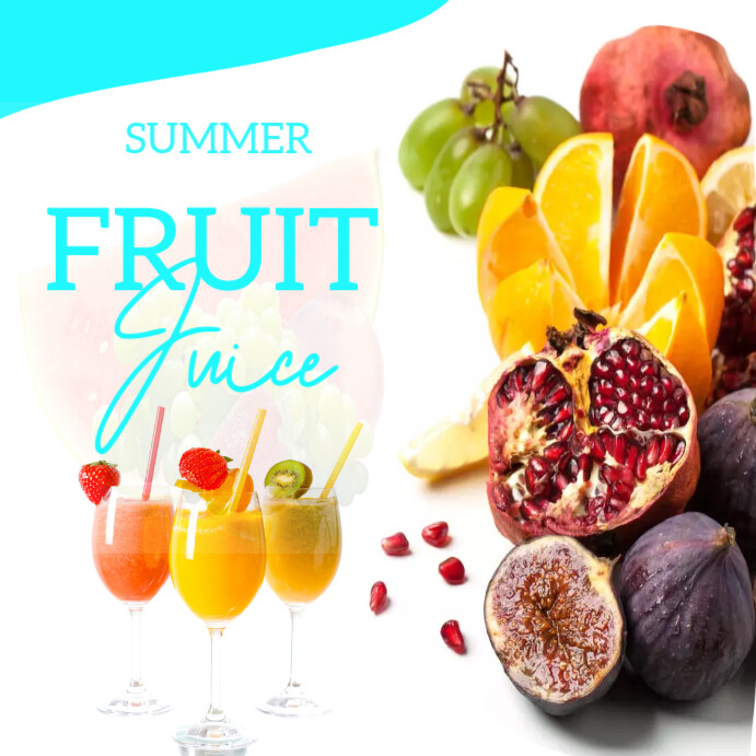 Modèle White Joyful Summer Fruit Juice Instagram Post | PosterMyWall