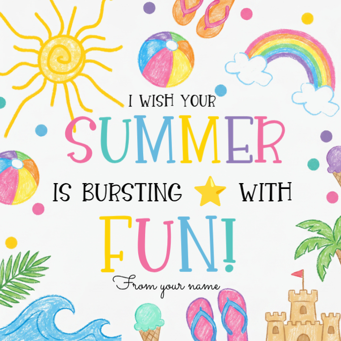 White Summer Fun Instagram Ad Template | PosterMyWall