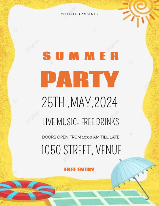 Copy of White Joyful Summer Party Flyer (us Letter) | PosterMyWall