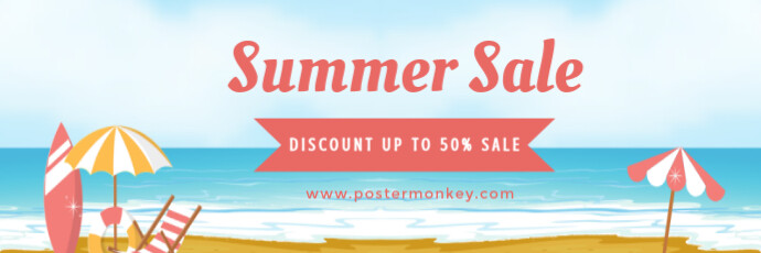 White Joyful Summer Sale Twitter Banner Template | PosterMyWall