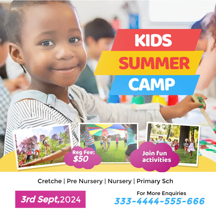 White Joyful Summer School Flyer Design Insta Template | PosterMyWall
