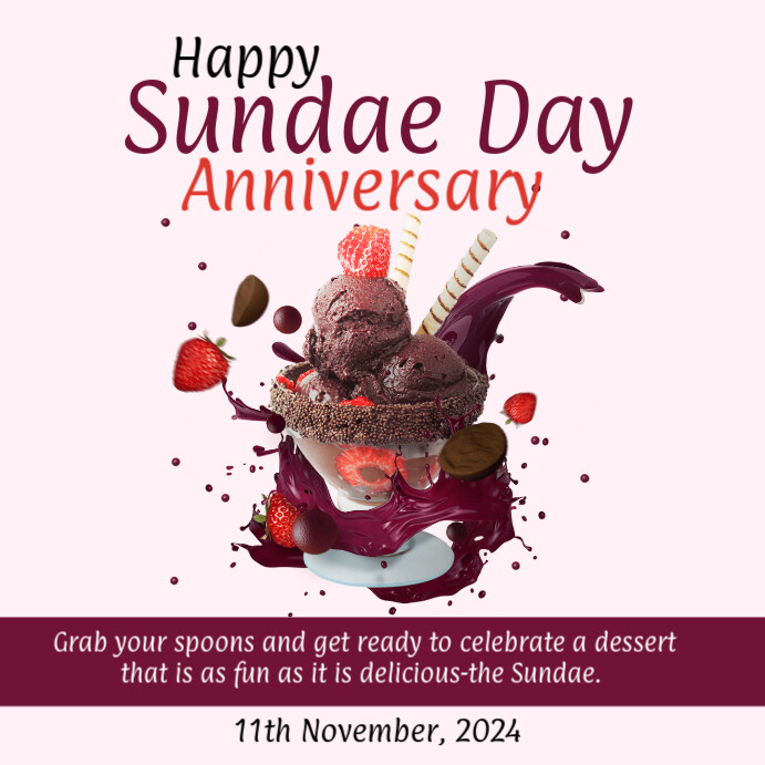 Copy of White Joyful Sundae Day Instagram Post | PosterMyWall