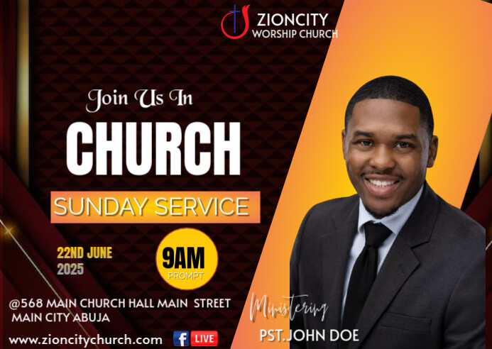 White Joyful Sunday Church Invitation Service Postcard Template ...