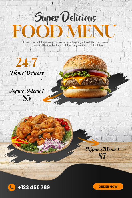 Copy of White Joyful Super Delicious Restaurant Menu | PosterMyWall