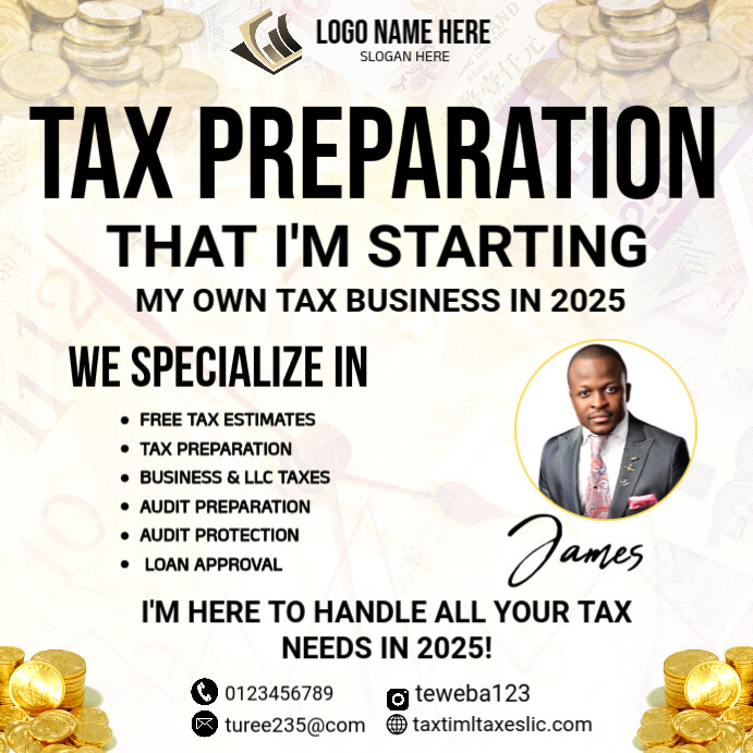 White Joyful Tax Service Instagram Post Template | PosterMyWall
