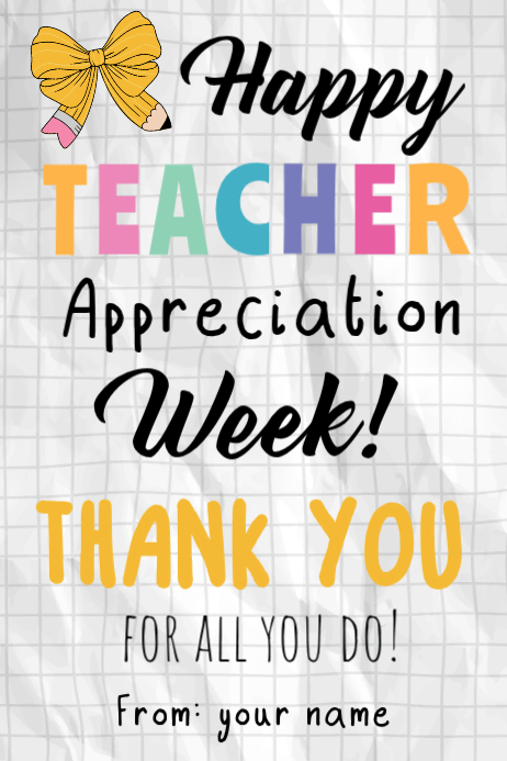 White Joyful Teacher Appreciation Banner 4' × 6' Template | PosterMyWall
