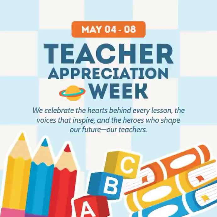 White Joyful Teacher Appreciation Week Instagram Post Video Template ...