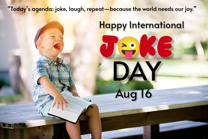 White Joyful Tell A Joke Day Poster Template | PosterMyWall