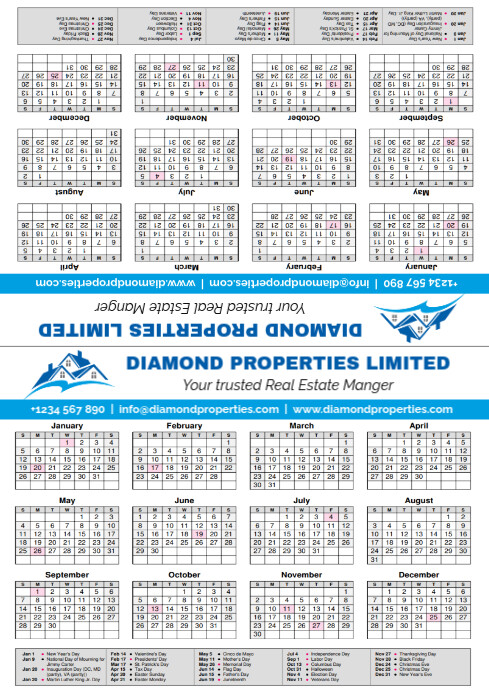 White Joyful Tent Calendar Us Template A4 | PosterMyWall