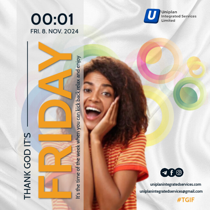 Copy of White Joyful Tgif Instagram Post | PosterMyWall