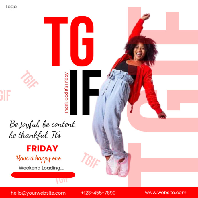 White Joyful Tgif Instagram Post Template | PosterMyWall