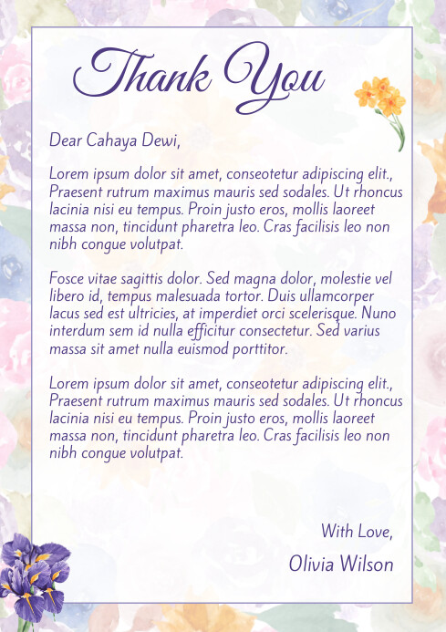 White Joyful Thank You A4 Template | PosterMyWall