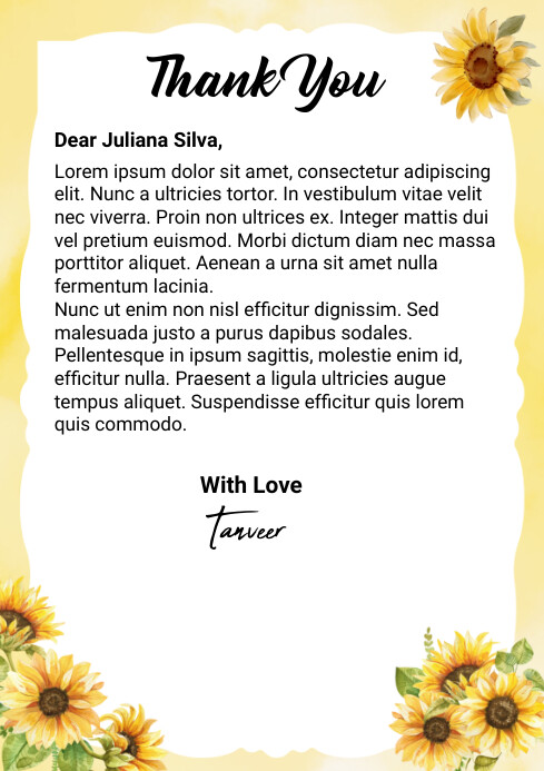 White Joyful Thank You A4 Template | PosterMyWall