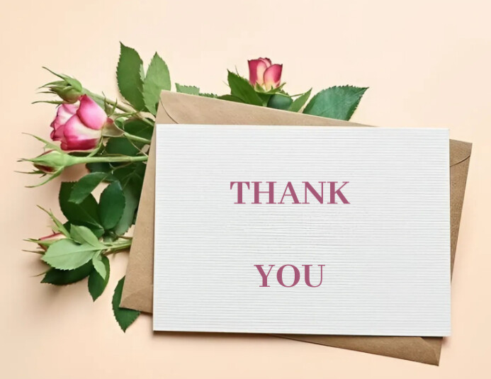 White Joyful Thank You Card Template | PosterMyWall