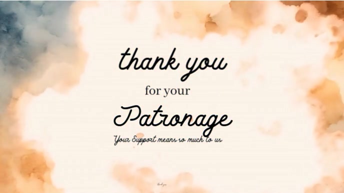 White Joyful Thank You For Your Patronage Digital Display (16:9 ...