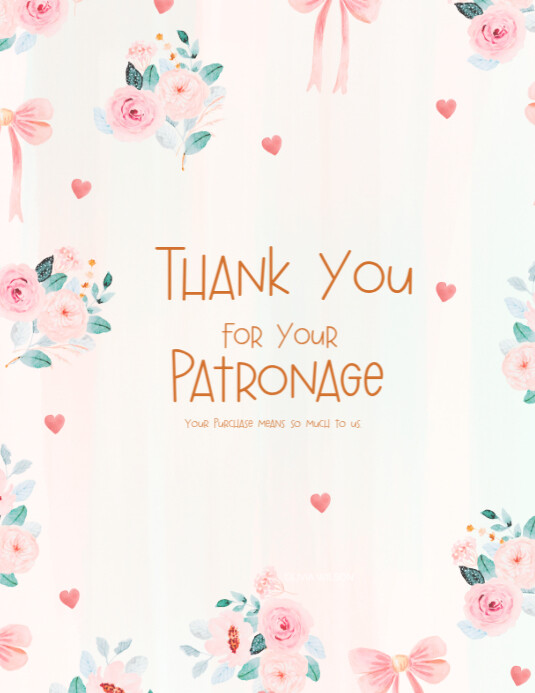 White Joyful Thank You For Your Patronage Flyer (us Letter) Template ...