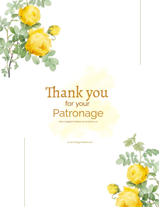 White Joyful Thank You For Your Patronage Flyer (us Letter) Template ...