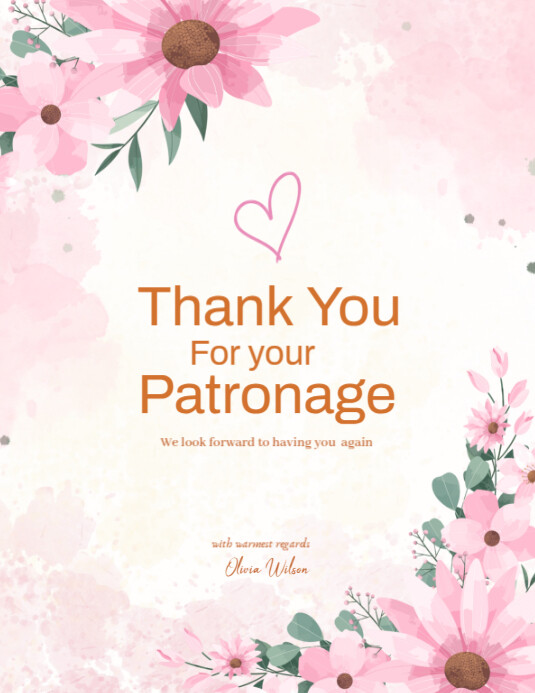 Copy of White Joyful Thank You For Your Patronage Flyer (us Letter ...