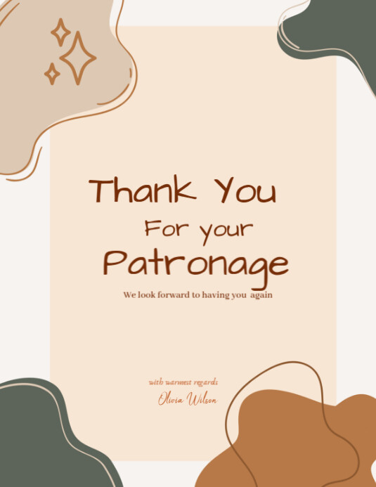 Plantilla de White Joyful Thank You For Your Patronage Flyer (us Letter ...