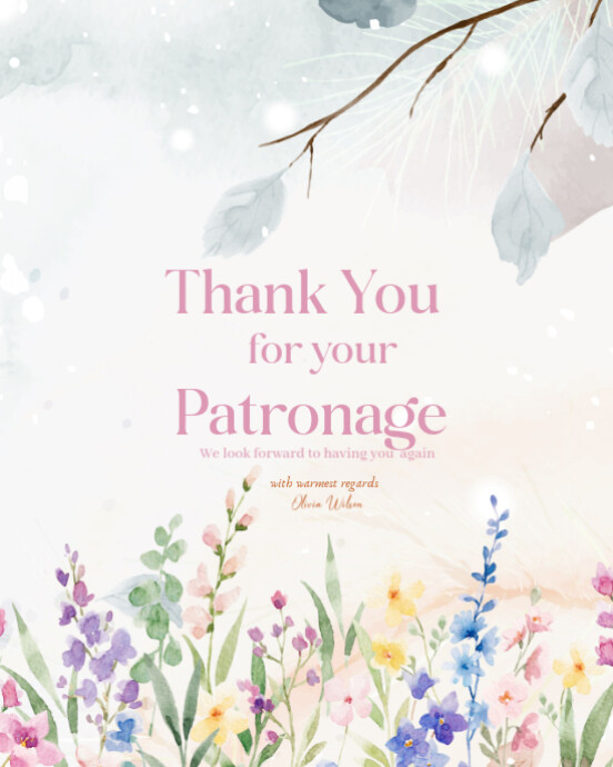 White Joyful Thank You For Your Patronage Instagram Portrait Template ...