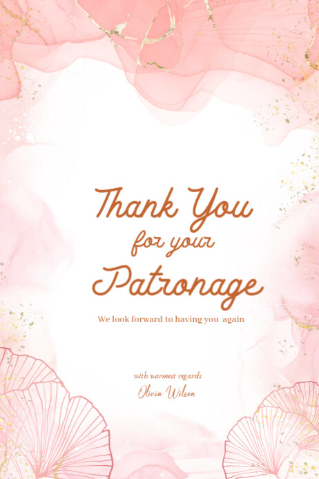 Copy of White Joyful Thank You For Your Patronage Poster | PosterMyWall